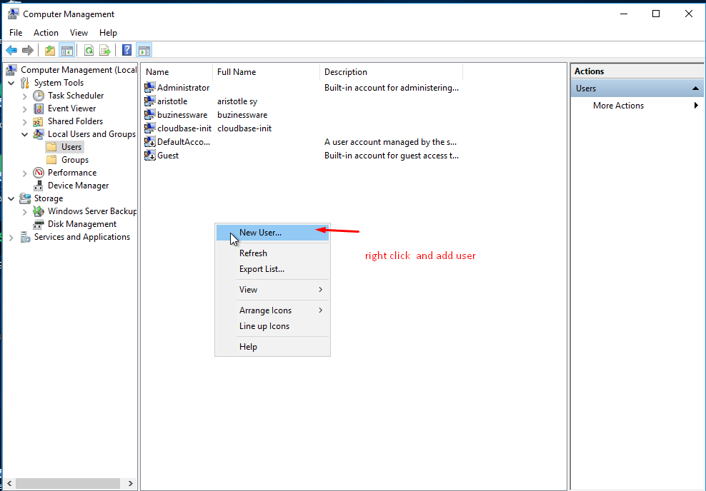 How to add standard users in windows server 2016 - Help | Buzinessware
